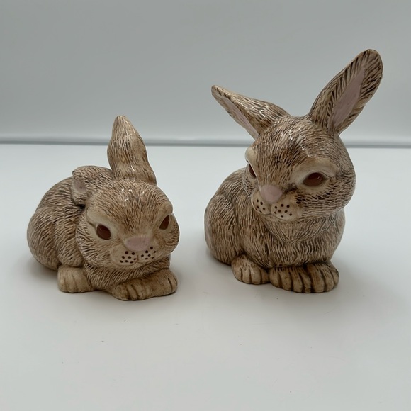 Hand Crafted | Holiday | Vintage Pair Of Ceramic Brown Bunny Rabbit ...